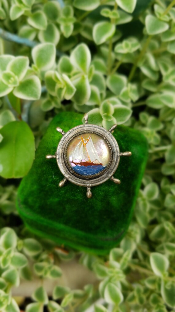 Antique Essex Crystal Nautical Pin/ Brooch with Mothe… - Gem