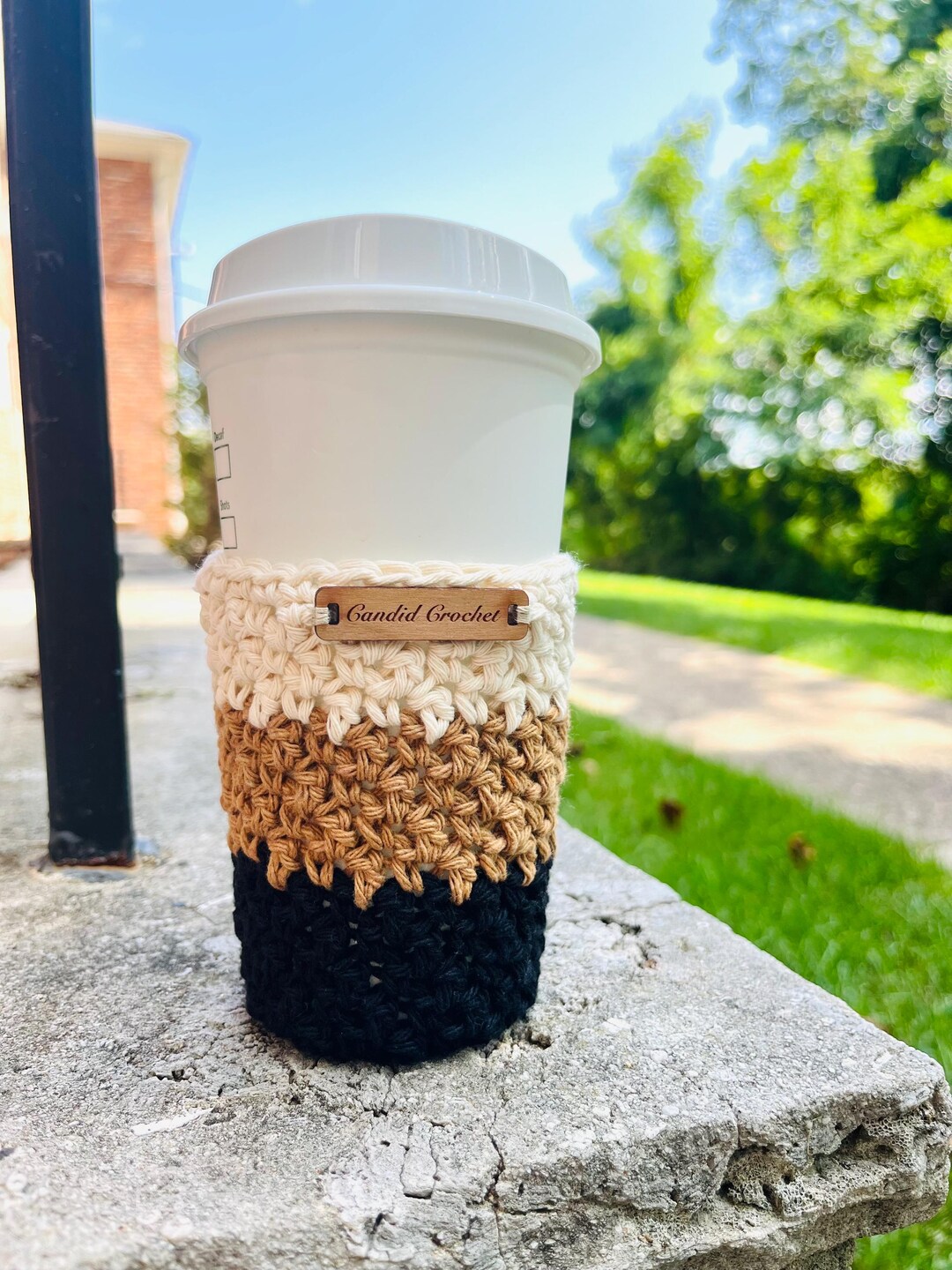Crochet Cotton Cup Cozy - Crochet Drink Sleeve - Cup Cozy for Holt or ...