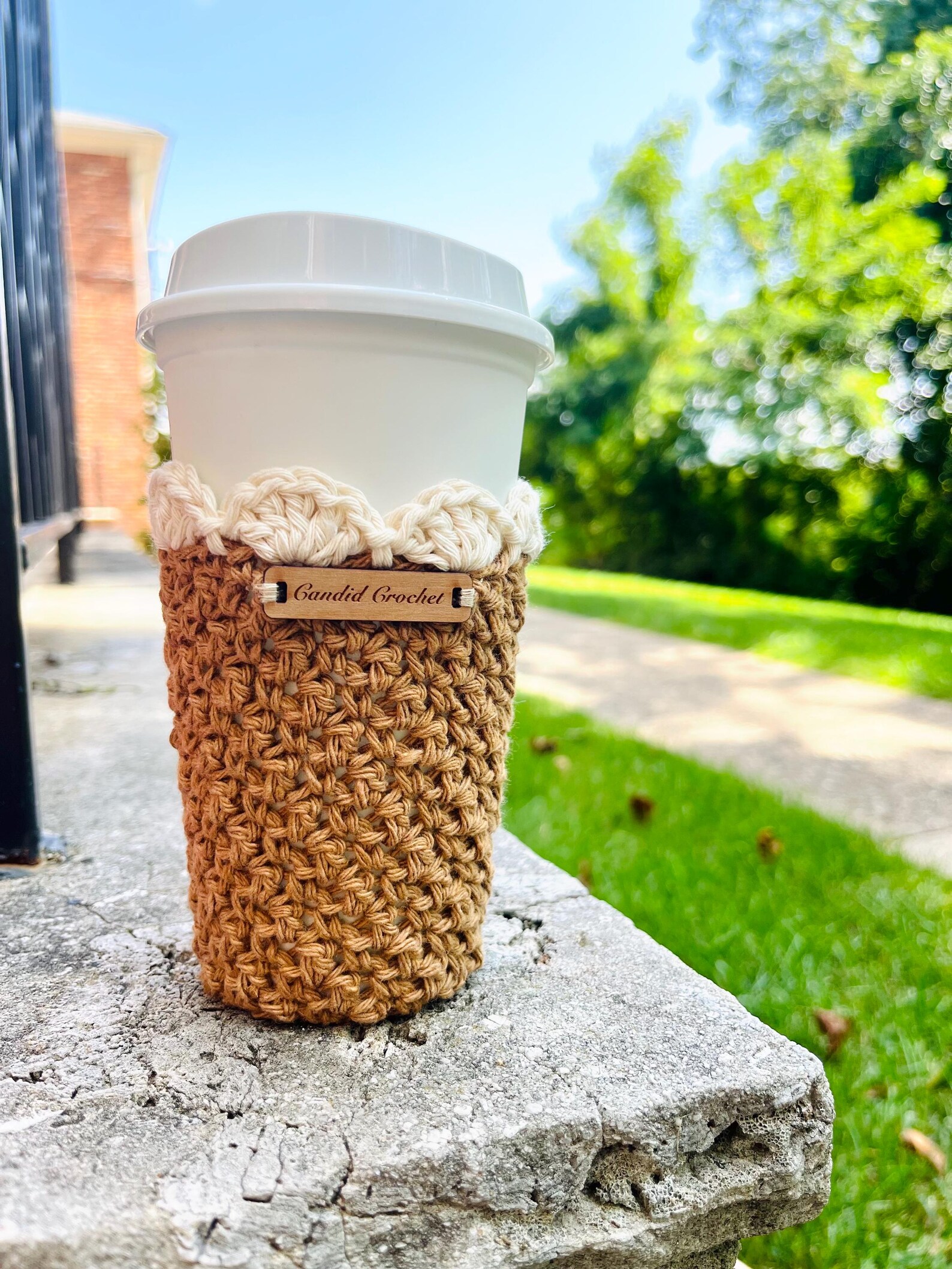 Crochet Cotton Cup Cozy - Crochet Drink Sleeve - Cup Cozy for Holt or ...
