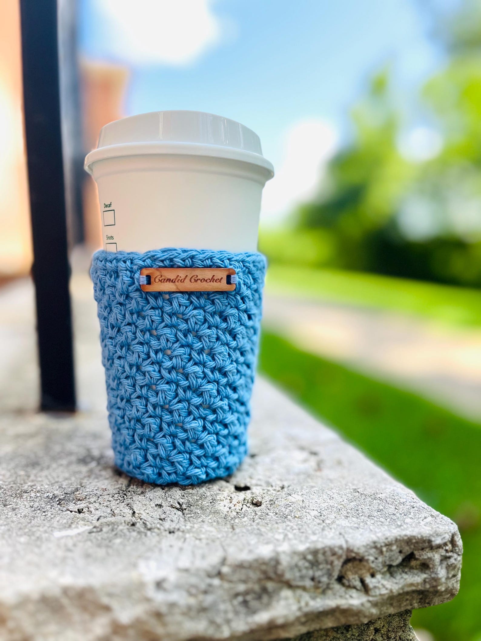 Crochet Cotton Cup Cozy - Crochet Drink Sleeve - Cup Cozy for Holt or ...