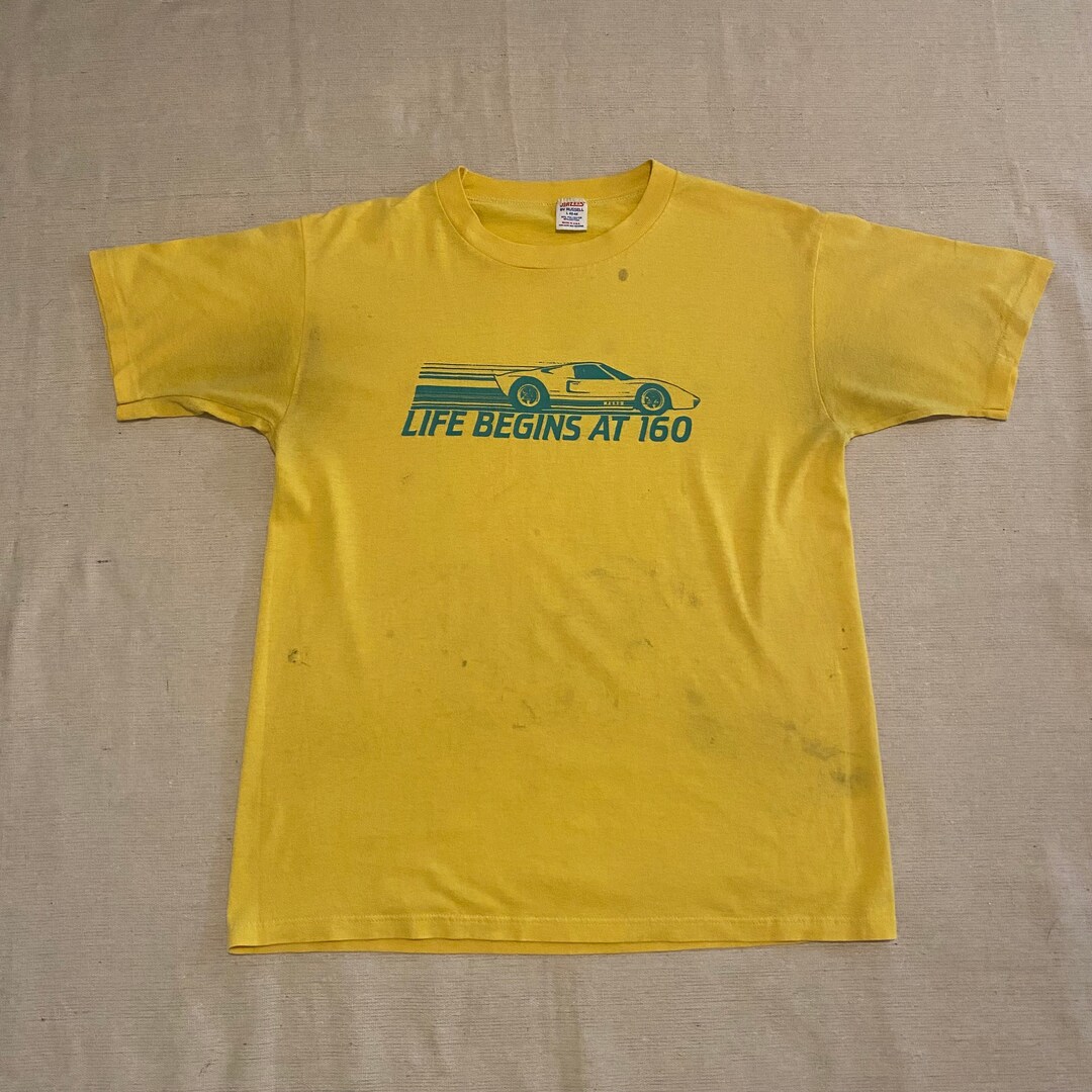 Vintage '80s Yellow Graphic T-shirt - Etsy