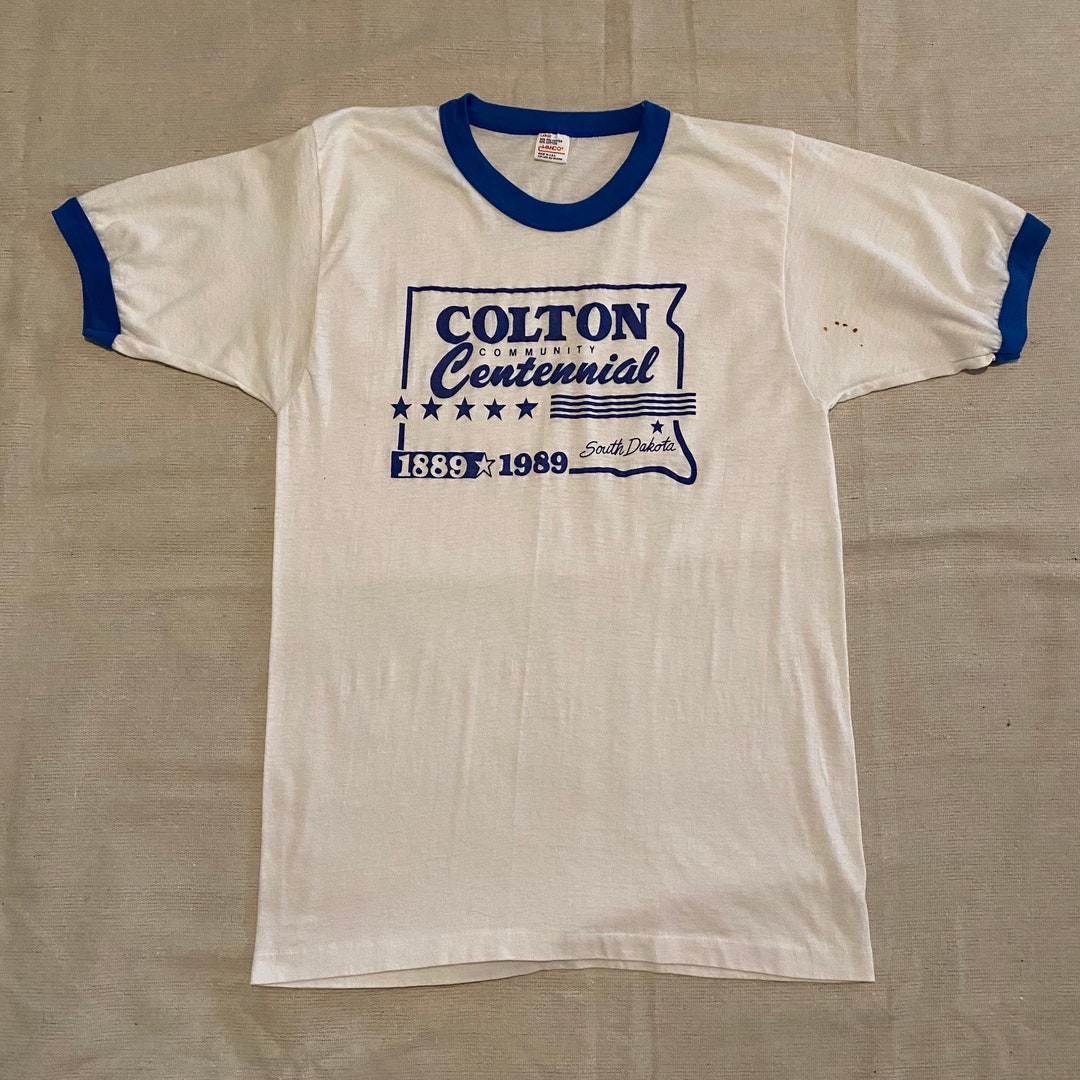 Vintage Colton South Dakota Centennial Ringer Tee '80s - Etsy
