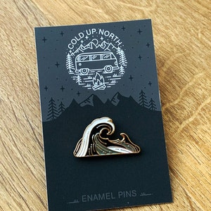 Black Wave Enamel Pin Badge, Designed by Cold up North - Etsy