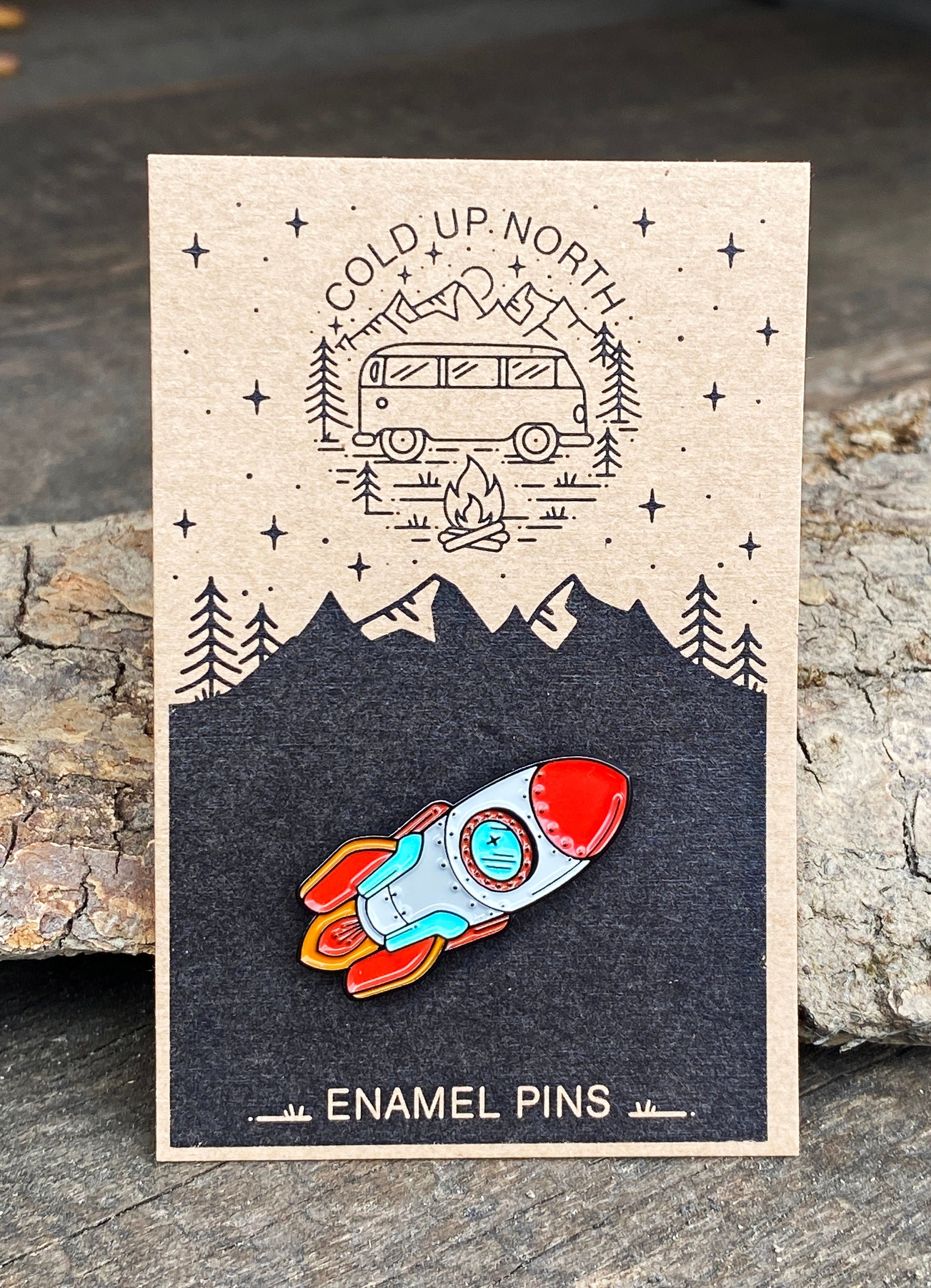 Retro Red Rocket Enamel Pin Badge Blast off With This - Etsy UK