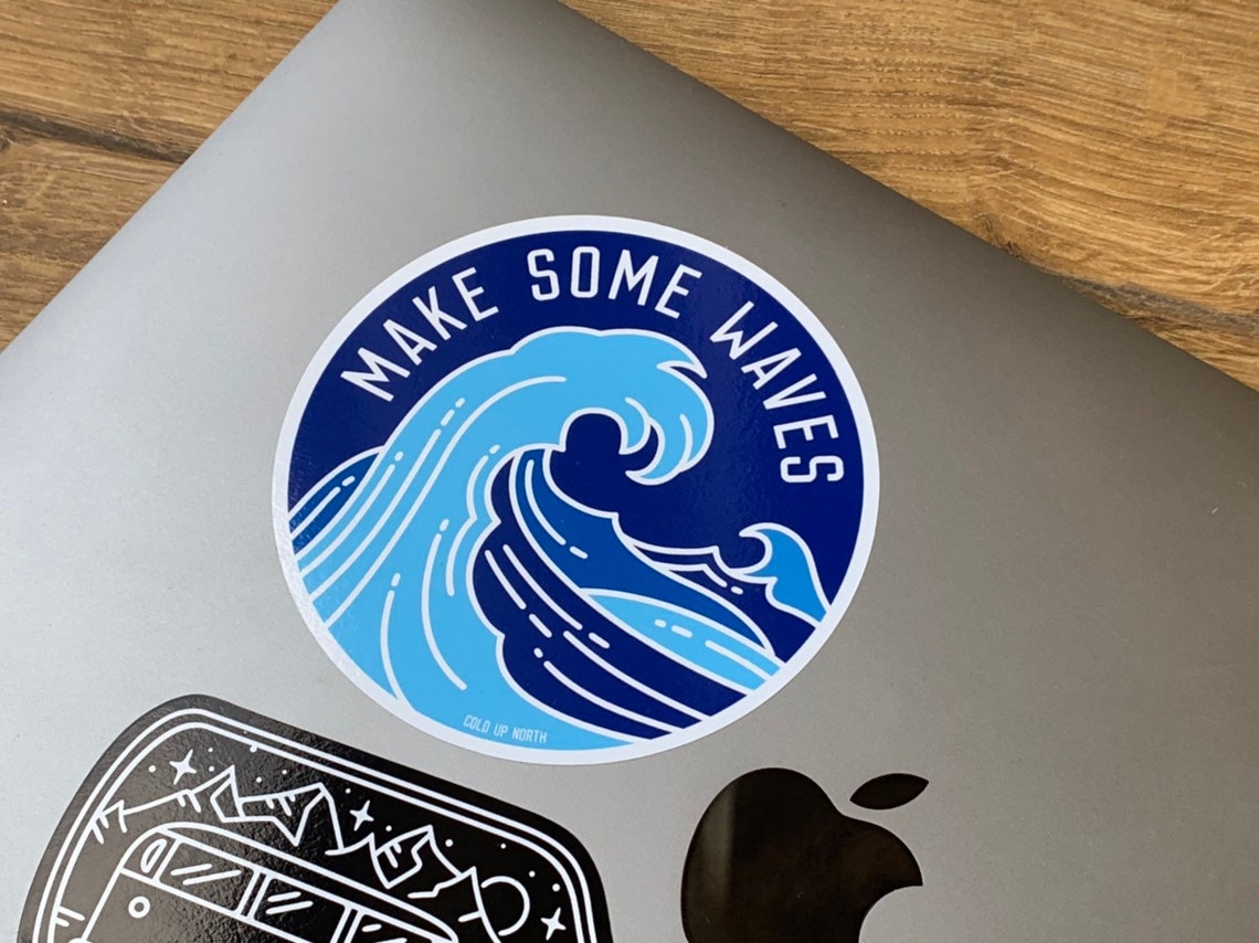 Make some waves enamel pin badge and sticker combo designed | Etsy