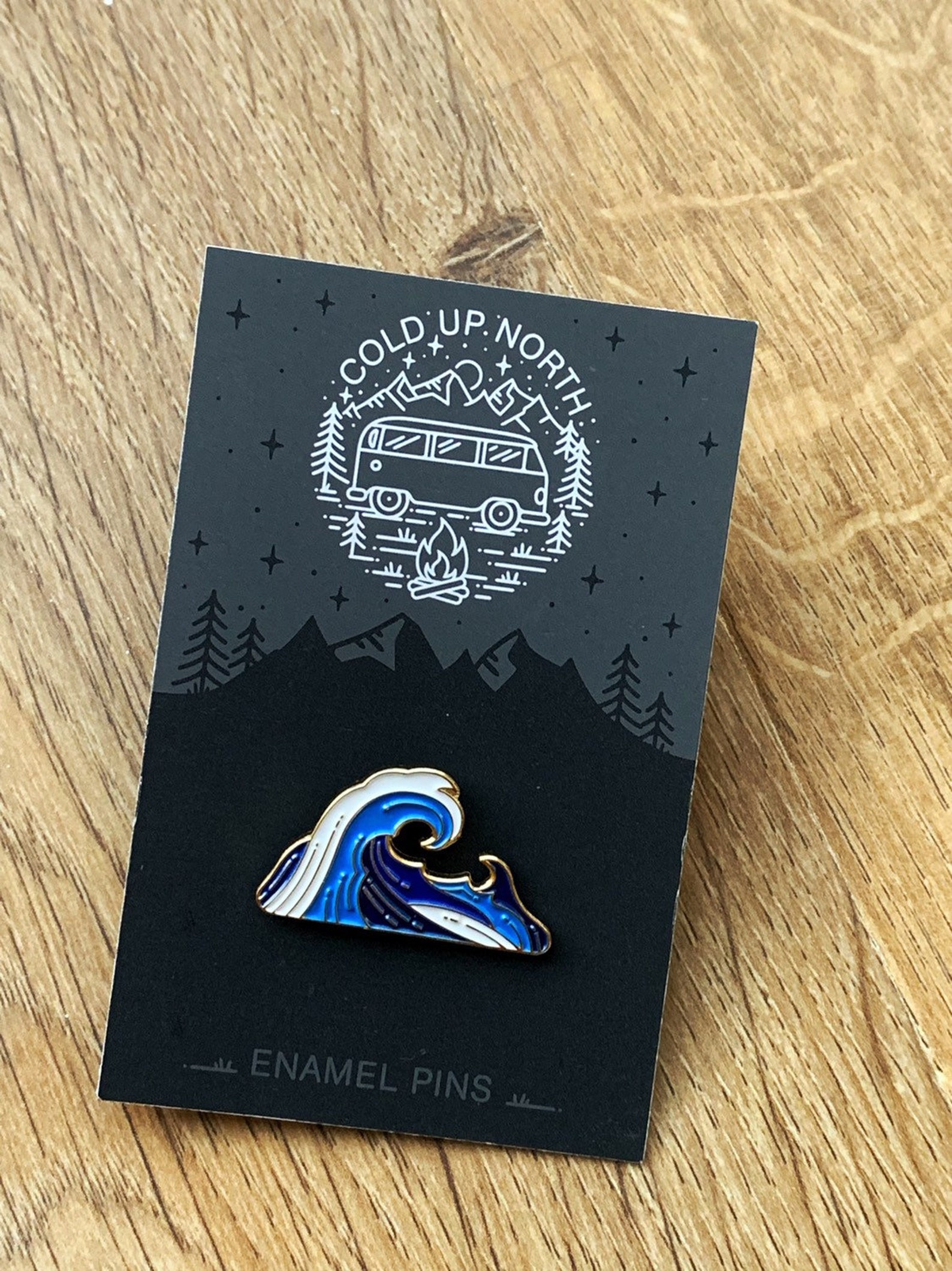 Wave Enamel Pin Badge Designed by Cold up North - Etsy