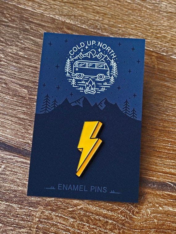Yellow Lightening Bolt enamel pin badge this just looks cool | Etsy