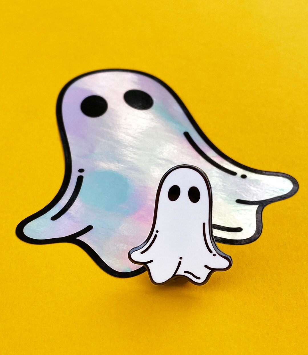 Spooky Yorkshire Ghost Hard Enamel Pin Badge and Foil Sticker Combo ...
