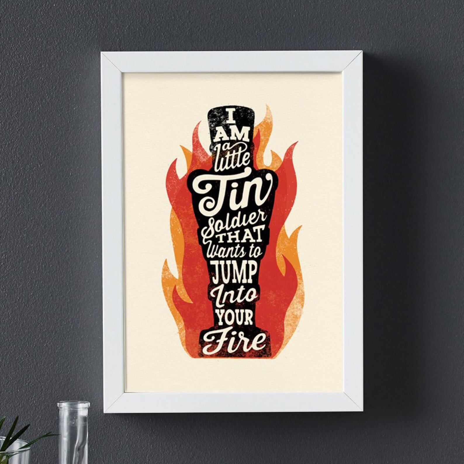 Tin Soldier - Art Print Poster, Hand Drawn Typographic Poster Designed ...