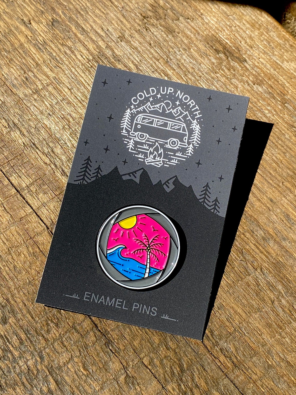 Aperture Beach Sunset Enamel Pin Badge Neon Version, for Those ...