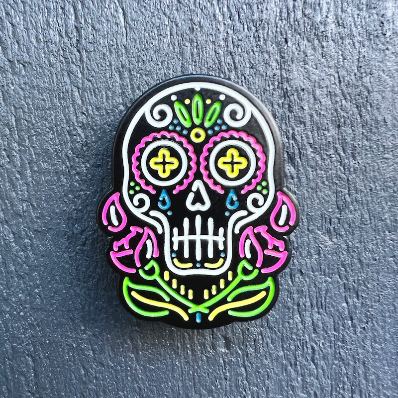 Sugar Skull Pin - Etsy