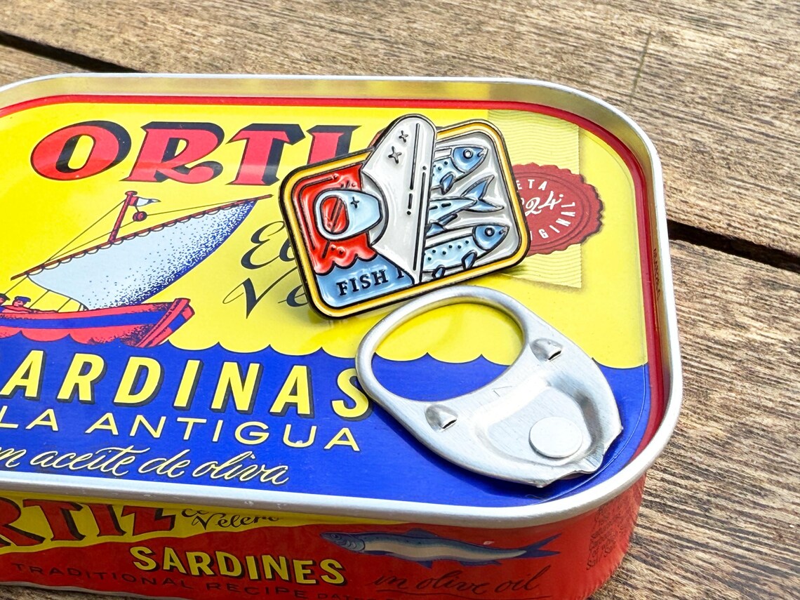 Sardine Tin Enamel Pin Badge, a Great Gift for Tinned Fish Lovers... - Etsy