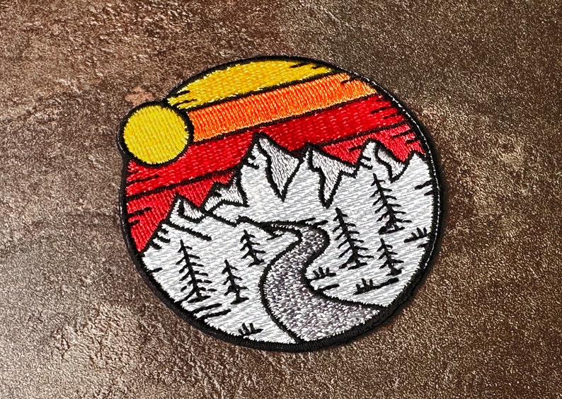 Mountain Sunset Enamel Pin Badge and Patch Combo - Etsy