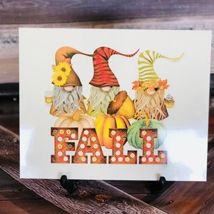 Fall Gnome Metal Sign Autumn Gnome Wreath Sign Fall Gnome Wall Hanging ...