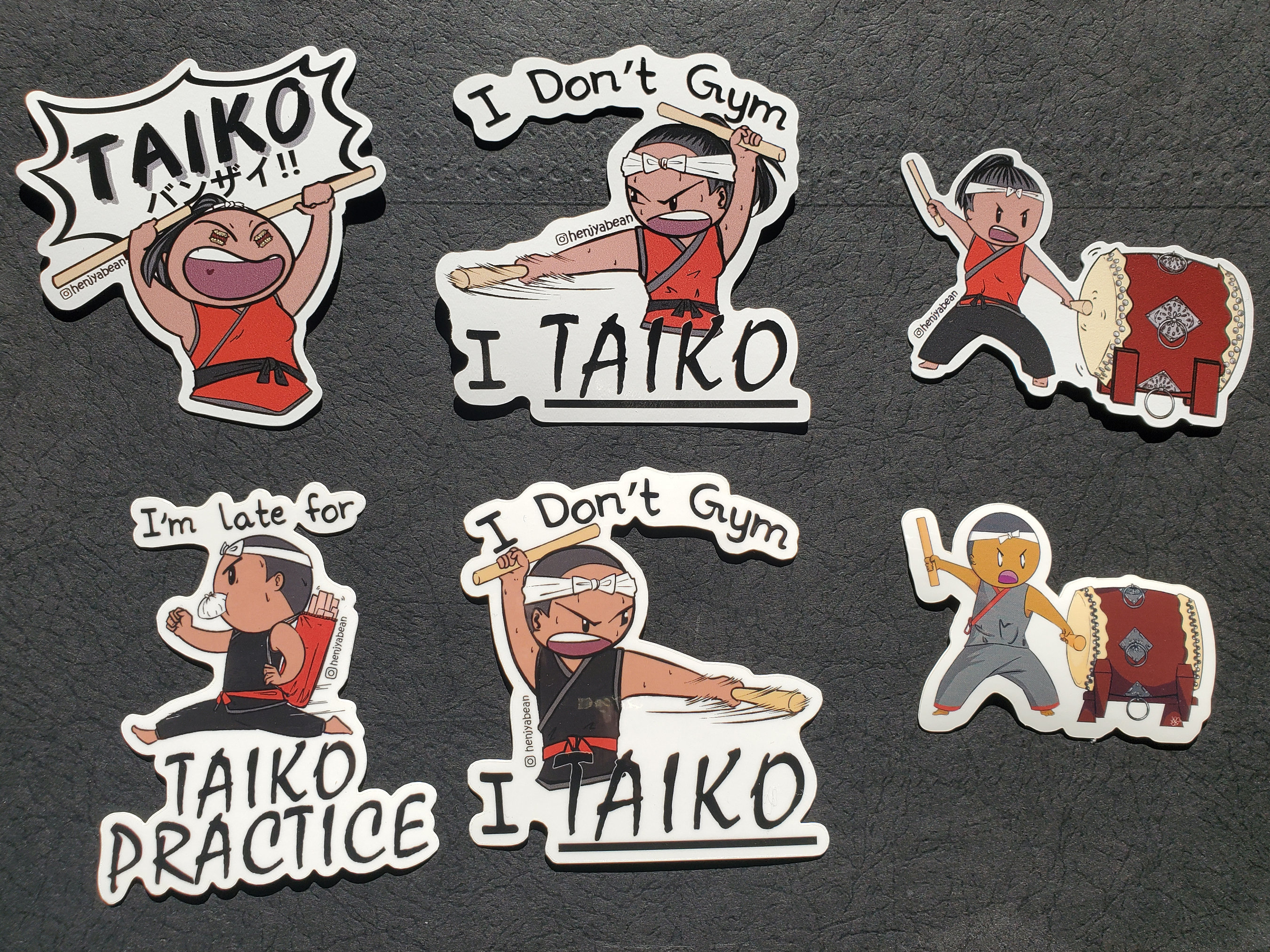 Taiko Japanese Drumming Chibi Stickers Notebook Water Bottle Scrapbook ...