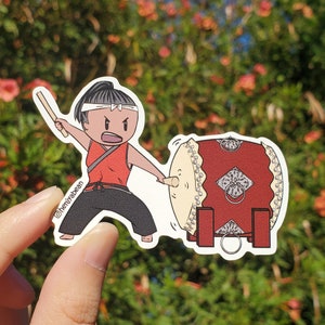 Taiko Japanese Drumming Chibi Stickers Notebook Water Bottle Scrapbook ...