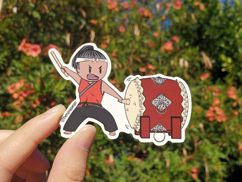 Taiko Japanese Drumming Chibi Stickers Notebook Water Bottle - Etsy