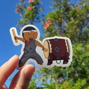 Taiko Japanese Drumming Chibi Stickers Notebook Water Bottle Scrapbook ...