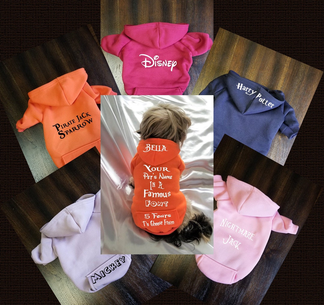 Dog Clothes | Your Dogs Name in a Famous Font | 5 Fonts to Choose From ...