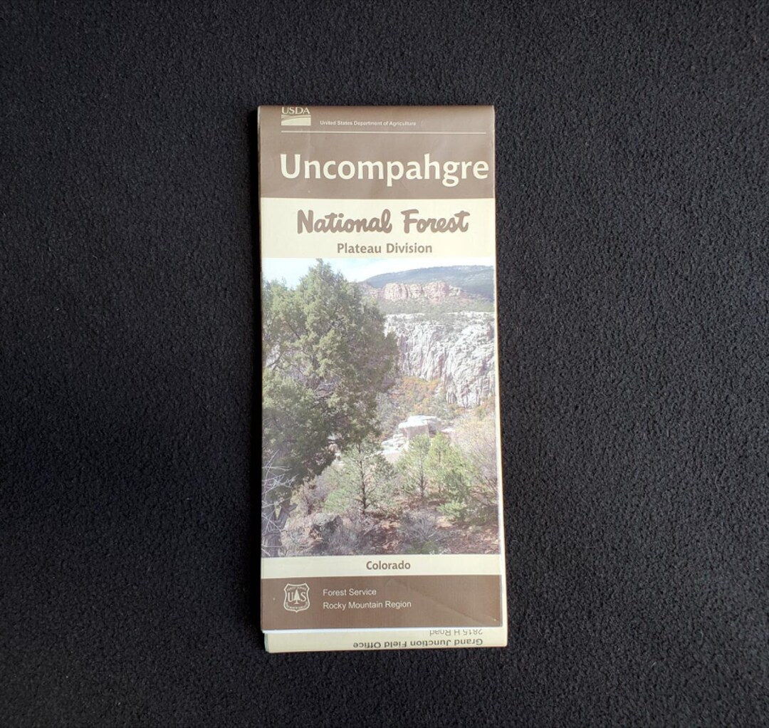 Map Uncompahgre National Forest Plateau RD USDA Colorado - Etsy