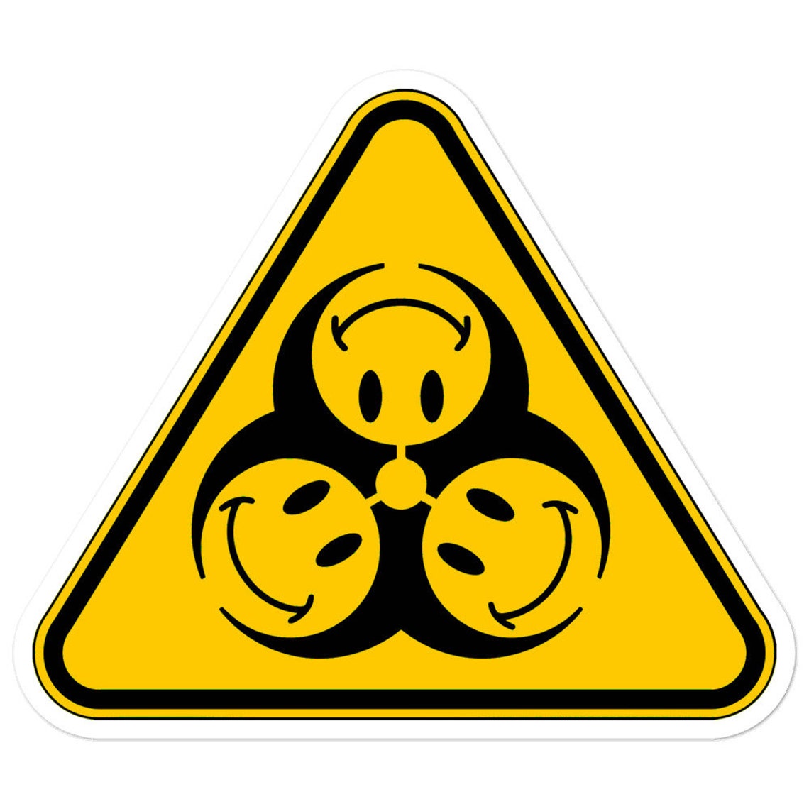 Biohazard Sticker Trippy Smiley Face Sticker Bio-hazard Logo - Etsy