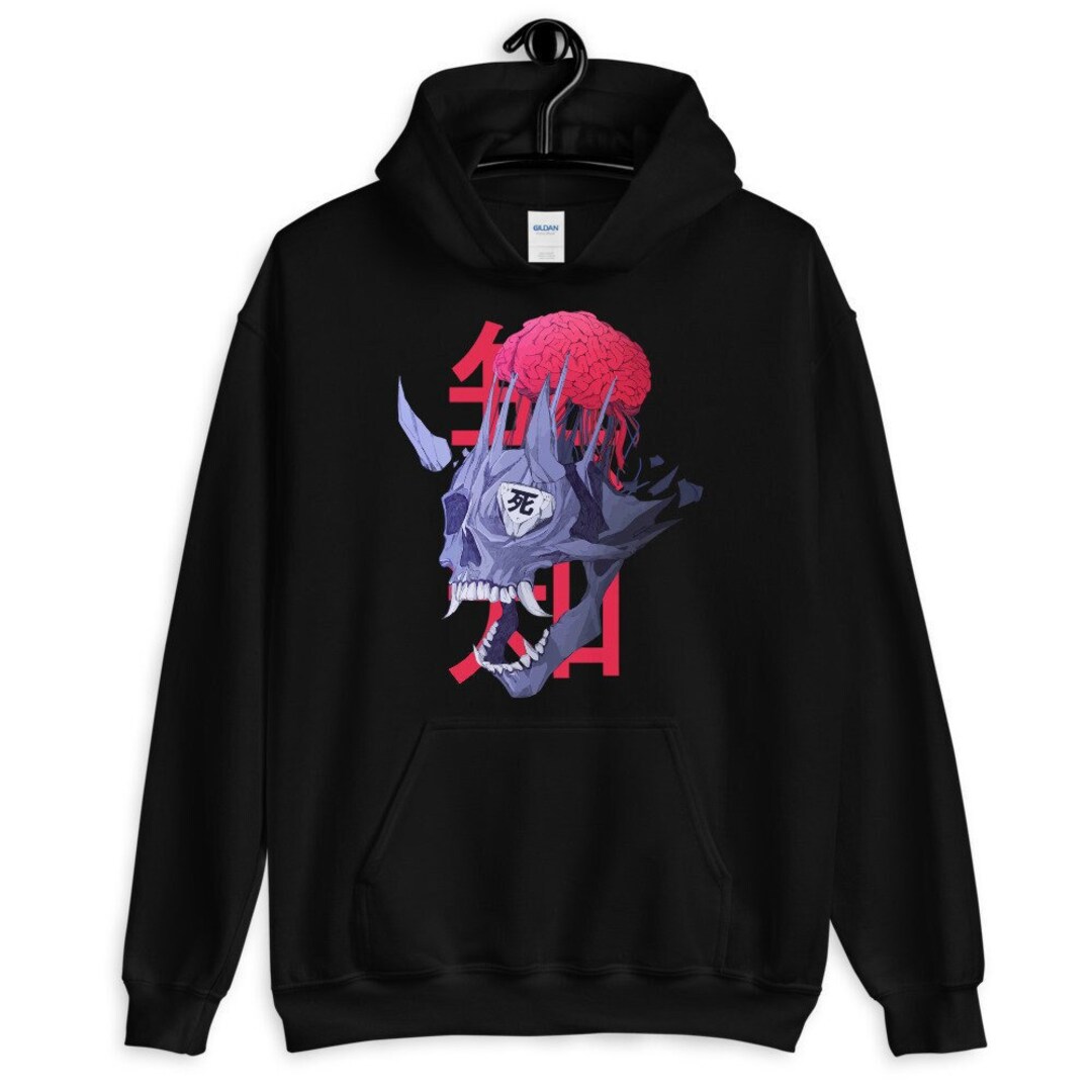 Oni Japanese Hoodie, Kanji Shirt, Oni Demon Shirt, Japanese Sweatshirt ...