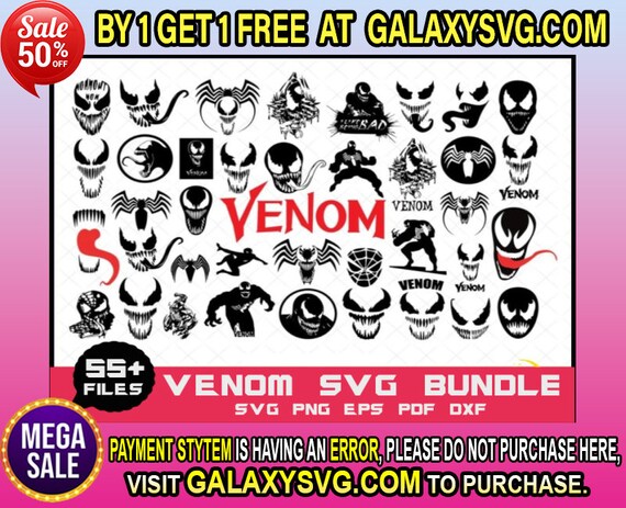 55 Files Venom Spiderman SVG Bundle Venom SVG Marvel Venom - Etsy