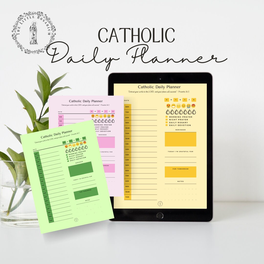 Catholic Daily Planner Digital Download 5 Pdf Files - Etsy