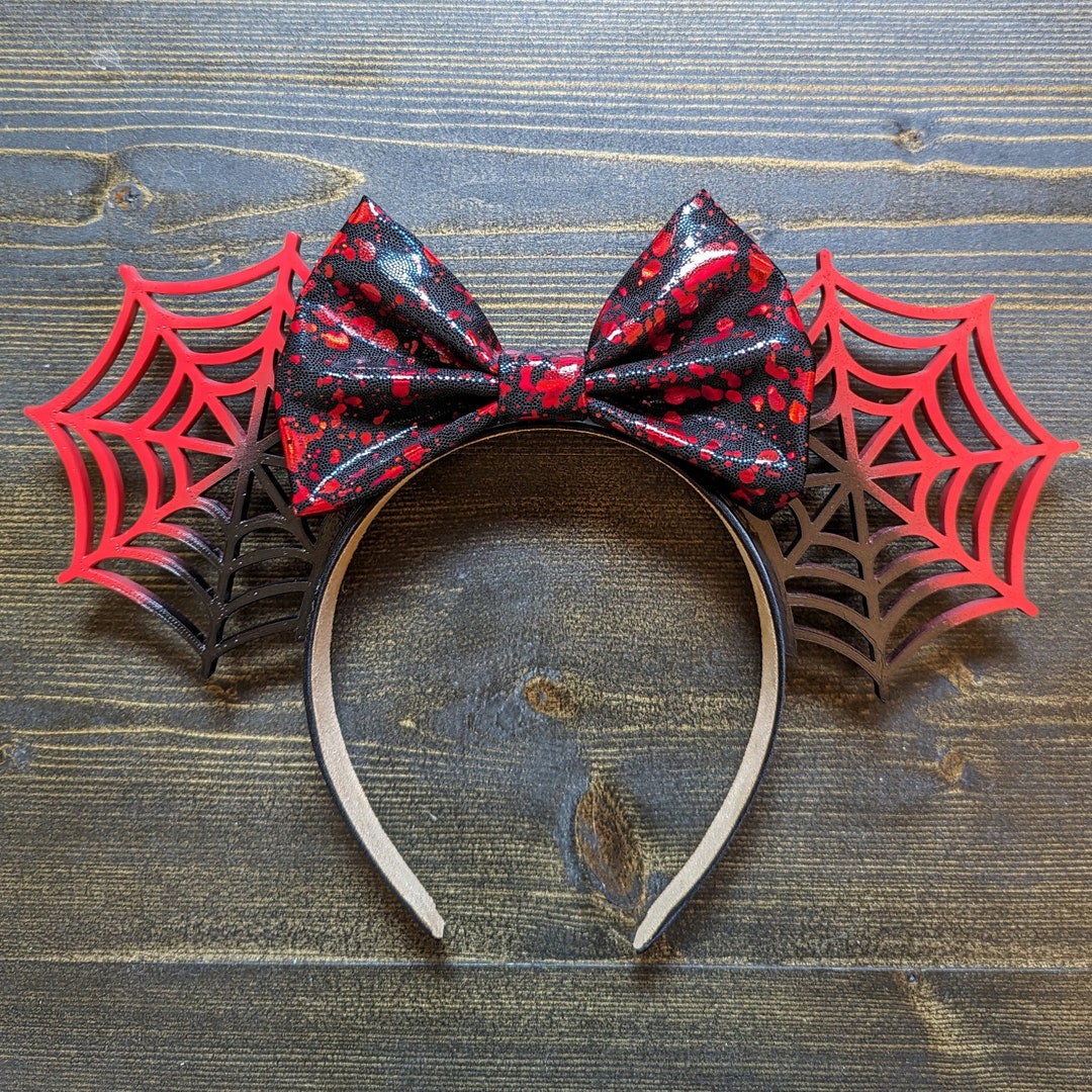 Spider Web Red Mouse Ears | 3D Printed Ears | Halloween | Spooky - Etsy