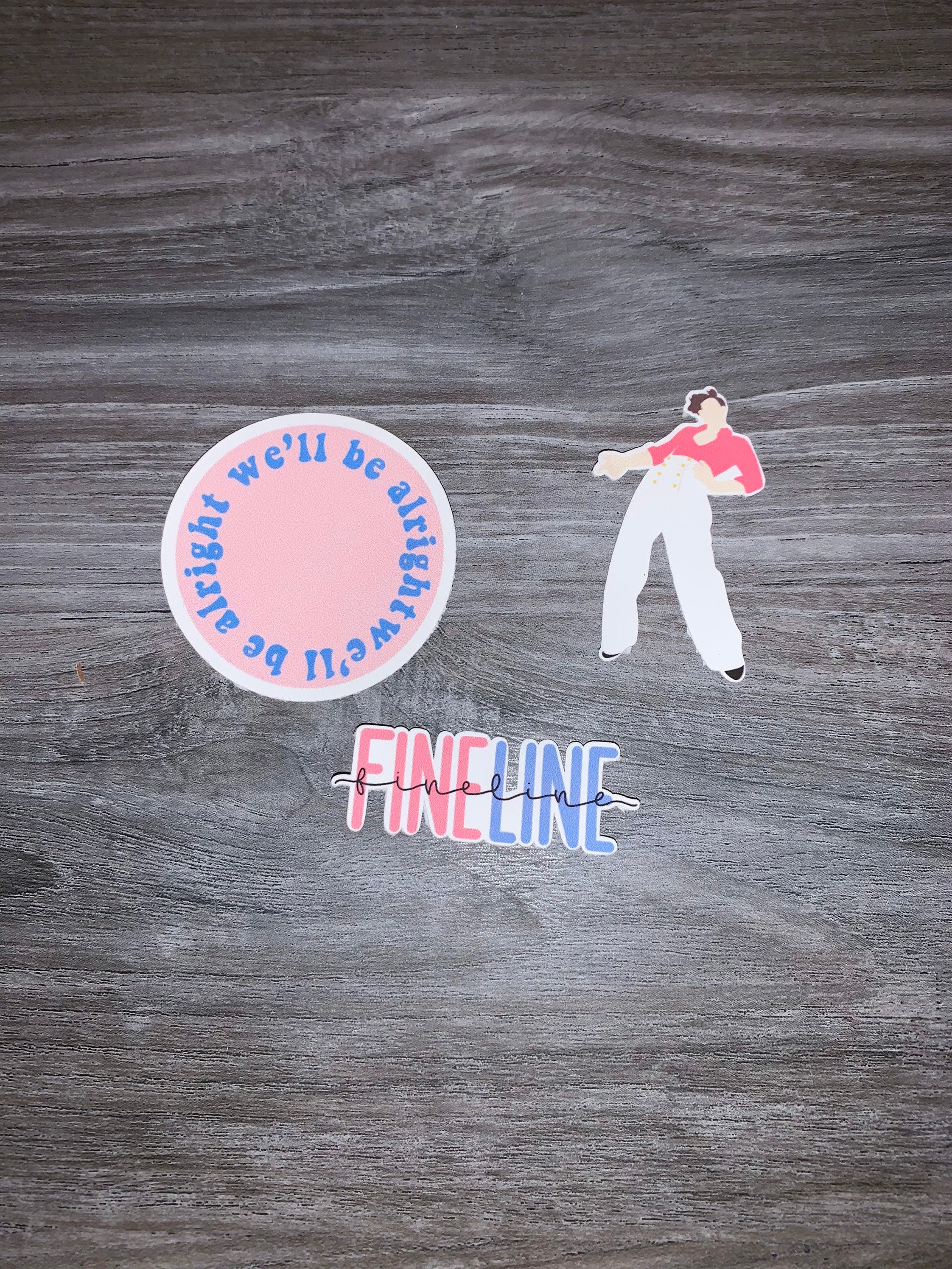 Fine line sticker pack of 3 | Etsy