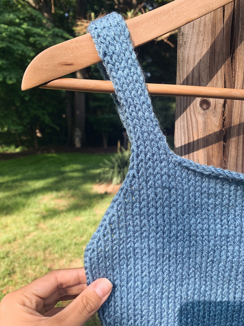 Blue Knit Tank, Knit Summer Shirt, Crop Top, Knit Crop Top - Etsy