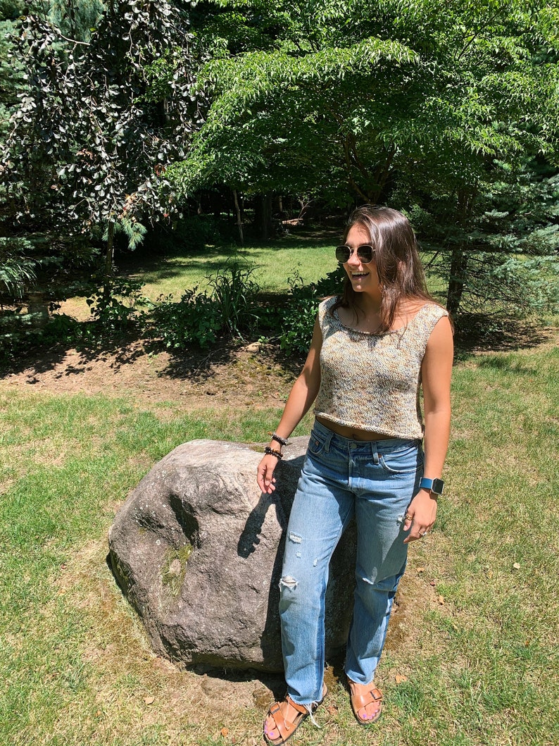 Knit Tank Top, Knitted Summer Top, Neutral Knit Tank Top, Handmade ...