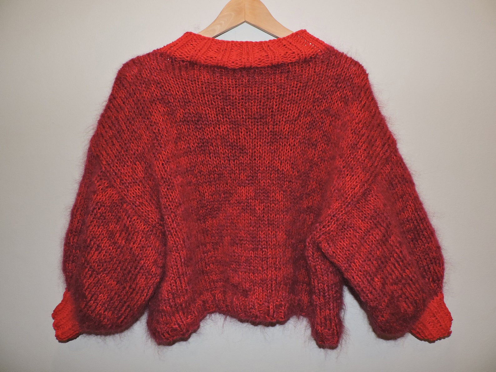 Very Berry Sweater, Mohair Knit Sweater, Red Knit Sweater, Winter ...