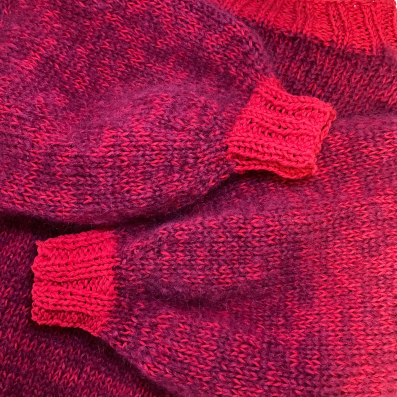 Very Berry Sweater, Mohair Knit Sweater, Red Knit Sweater, Winter ...