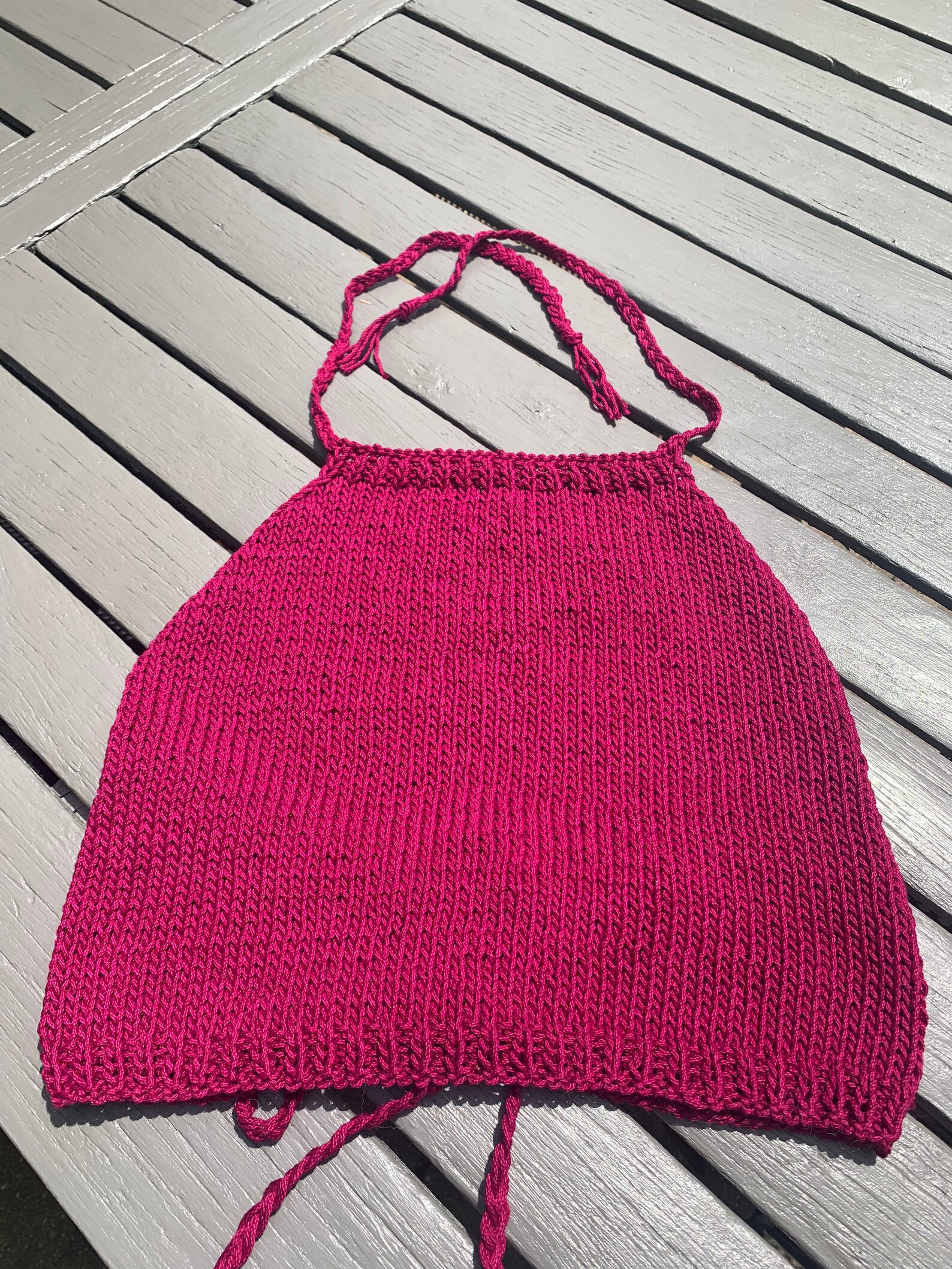 Open Back Halter Top, Adjustable Knit Halter Top, Festival Crop Top ...