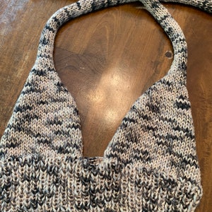 Tie Halter Top, Knit Bathing Suit Top, Multicolor Knit Halter Top, Knit ...