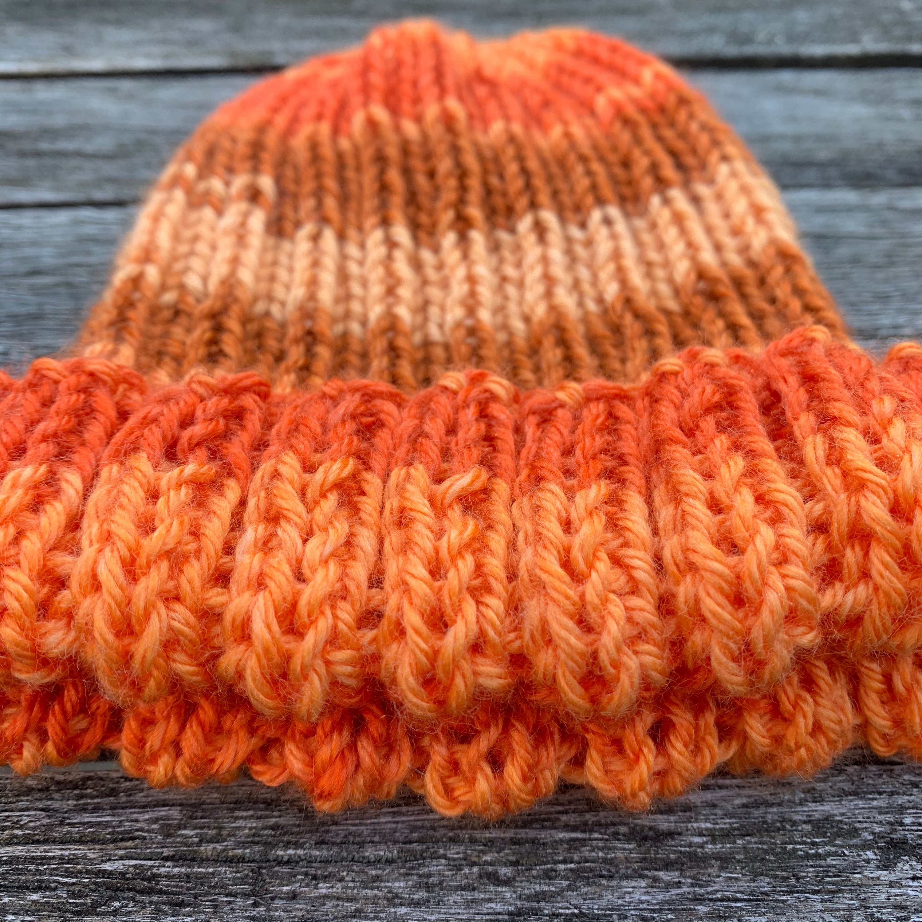 Burnt Orange Knit Beanie, Orange Knit Hat, Orange Winter Beanie, Winter ...