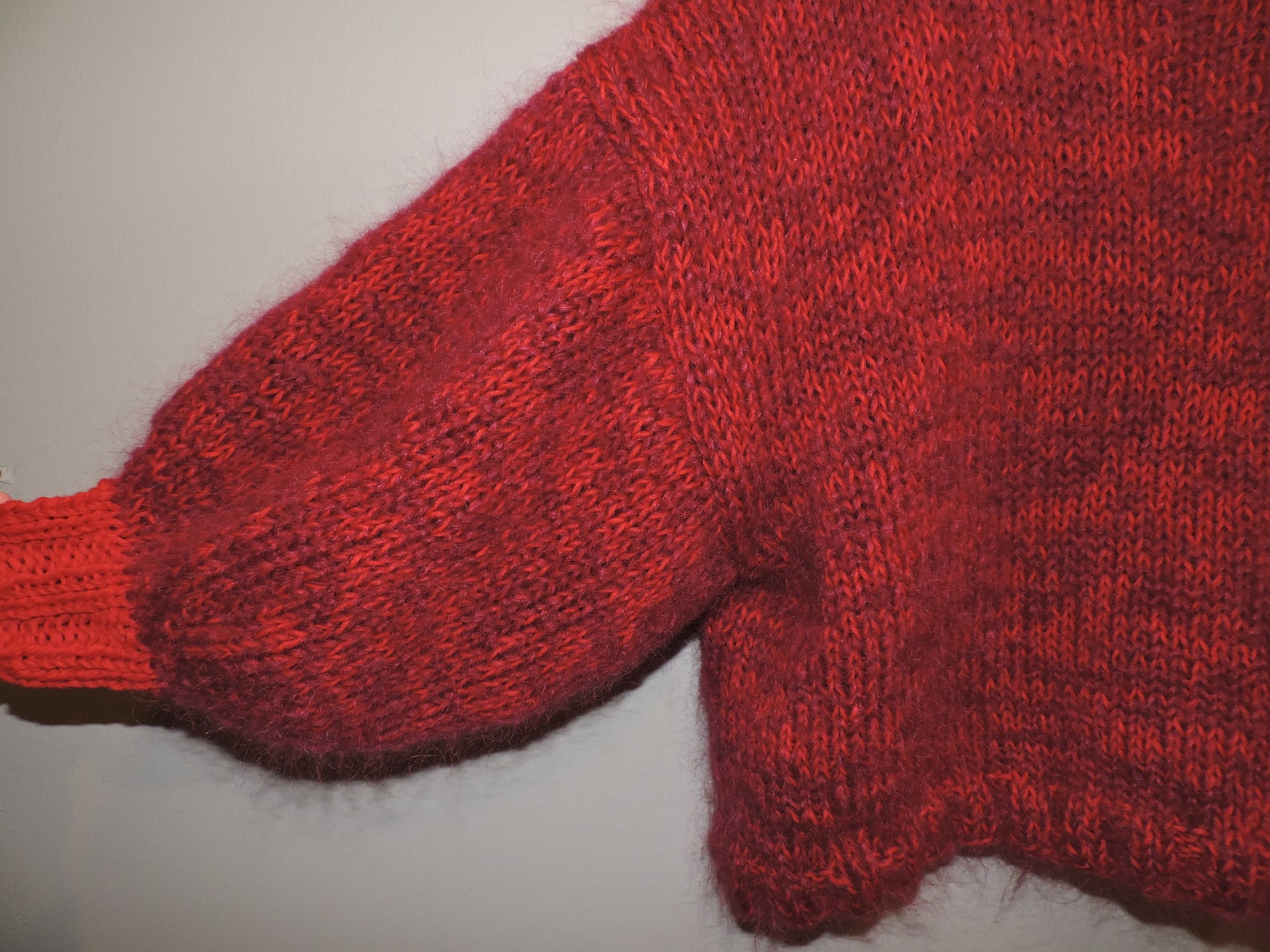 Very Berry Sweater, Mohair Knit Sweater, Red Knit Sweater, Winter ...