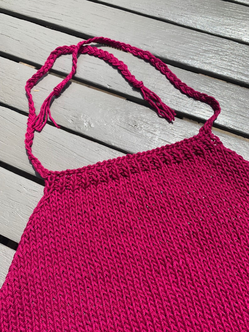 Open Back Halter Top, Adjustable Knit Halter Top, Festival Crop Top ...