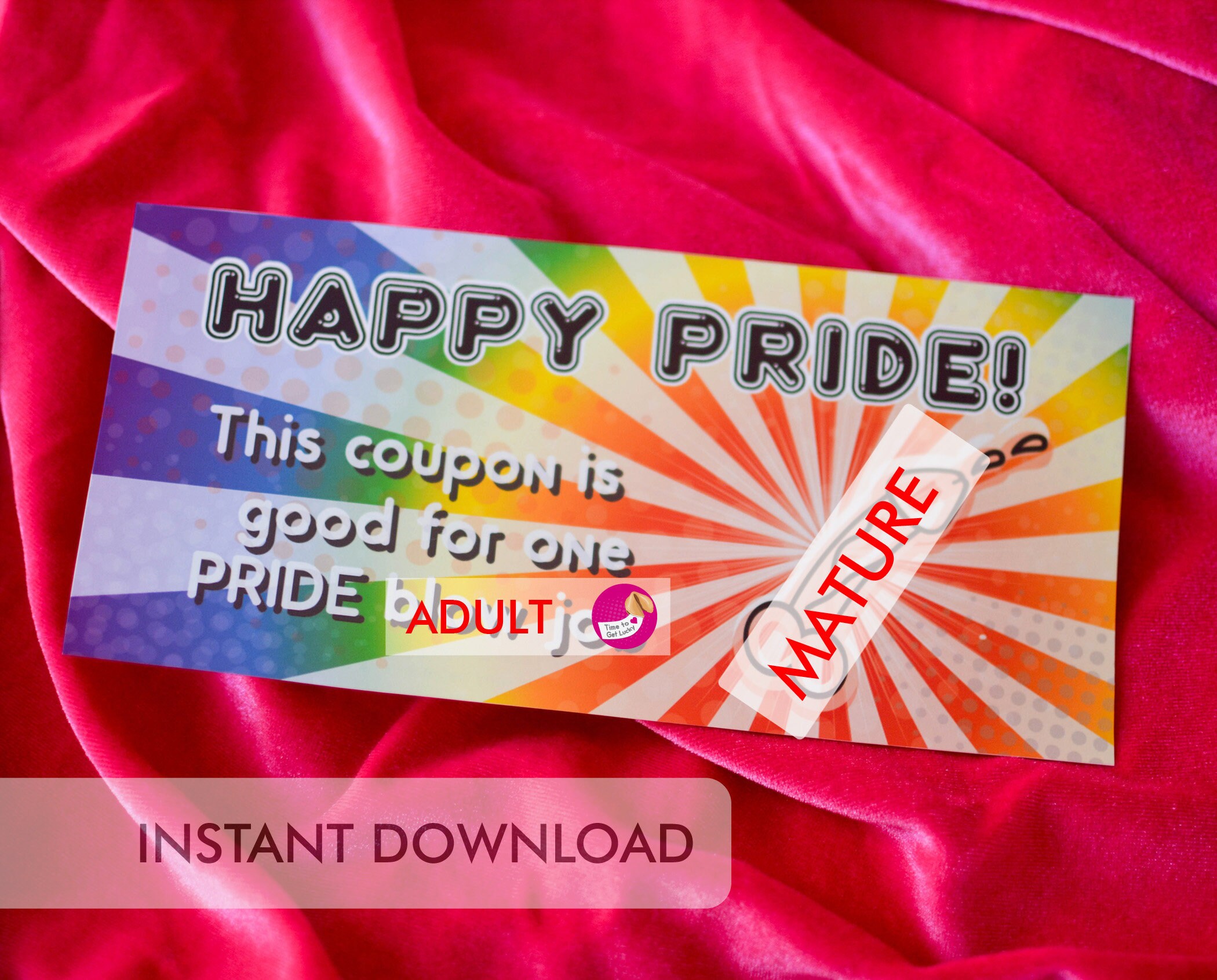 Adult Content Pride Blow Job Digital Download Coupon Instant Digital