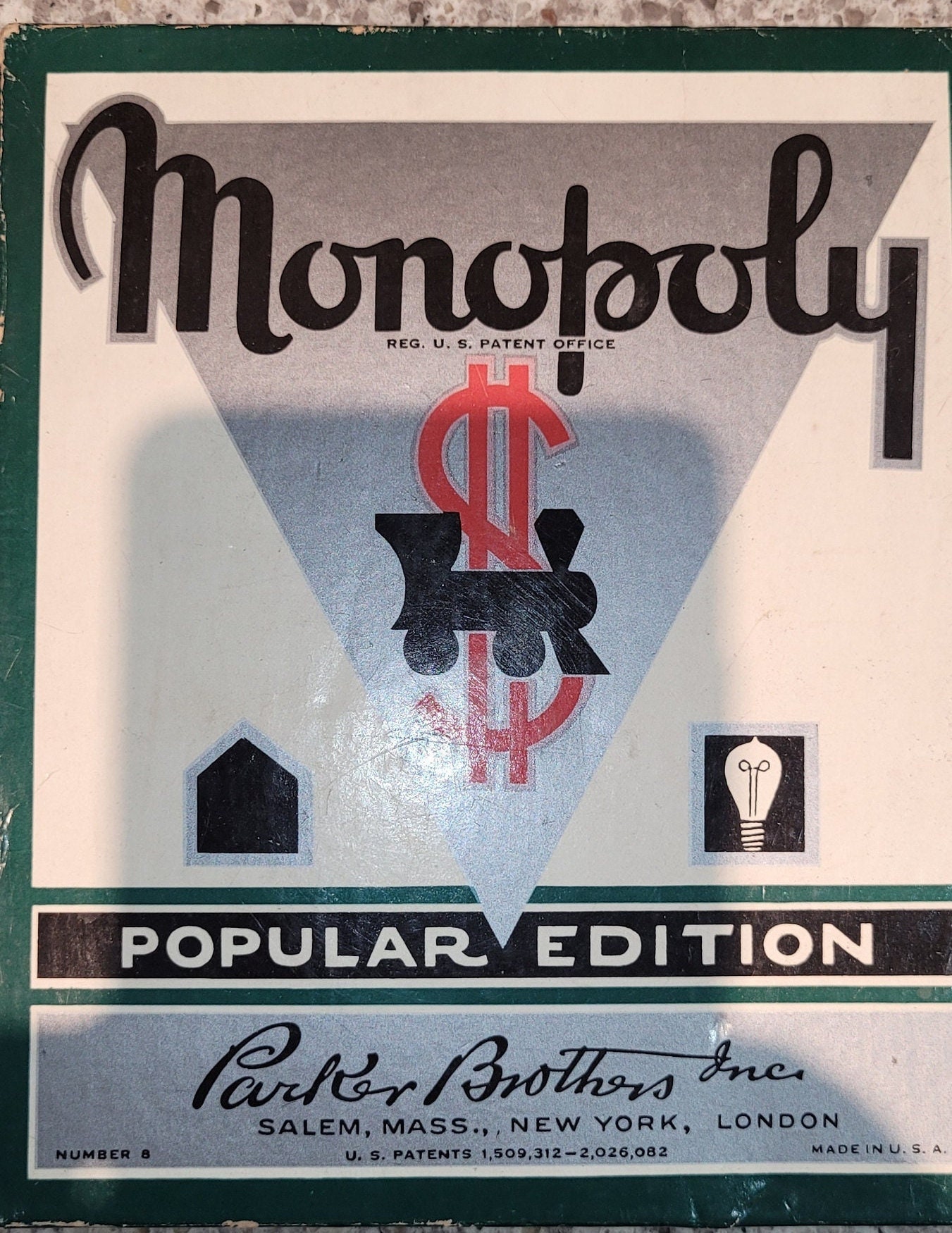 Parker Brothers 1937 8 Monopoly Game With Board Usa Edition Number 8