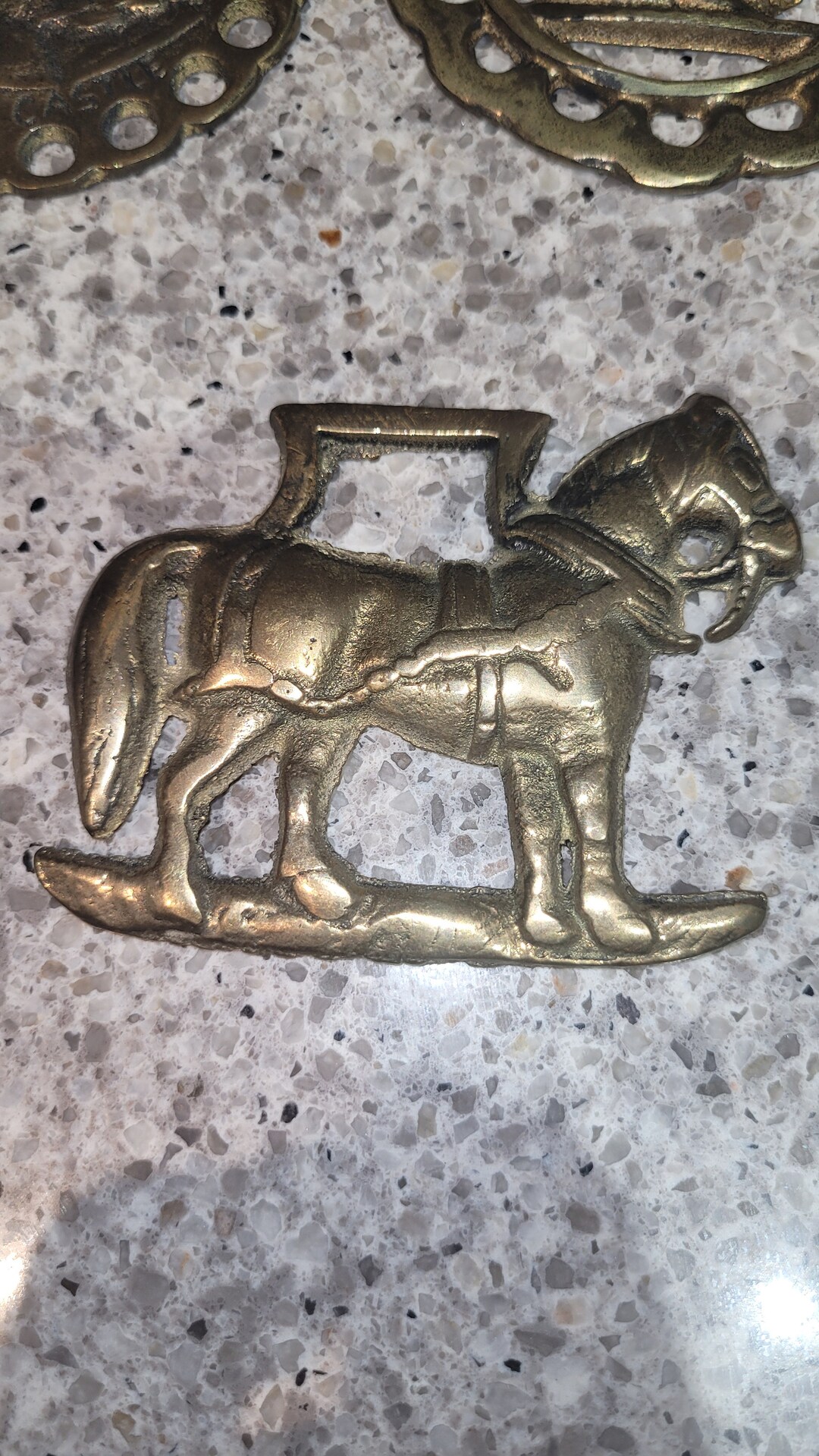 Vintage Solid Brass Bridle Harness Horse Medallion "rocking Horse" - Etsy