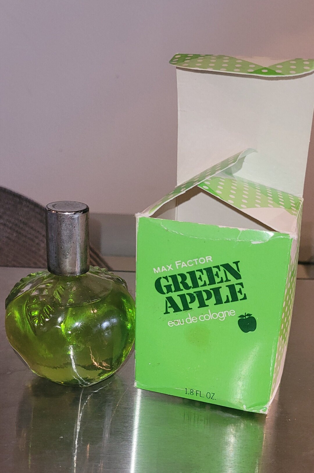Vintage Green Apple Cologne Splash 1.8 Oz. by Max Factor 1978 Vintage ...