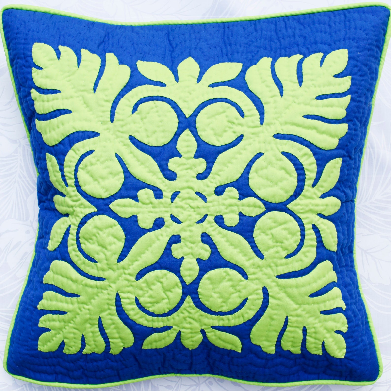 Hawaiian Quilt Throw Pillow Covers Breadfruit 18 X 18 - Etsy