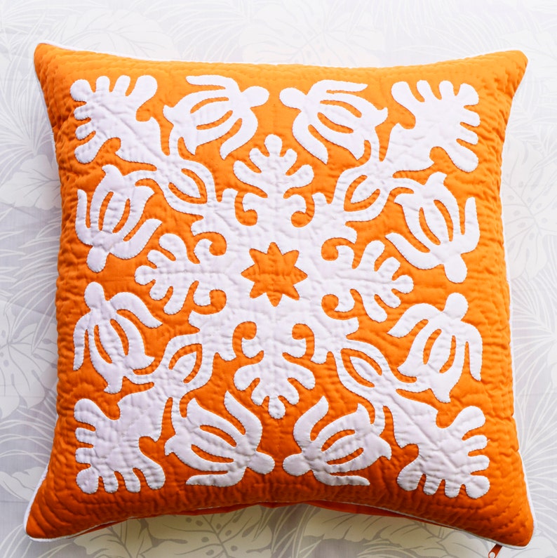 Hawaiian Quilt Throw Pillow Cover Turtles | Cushion Covers | 18 X 18 ...