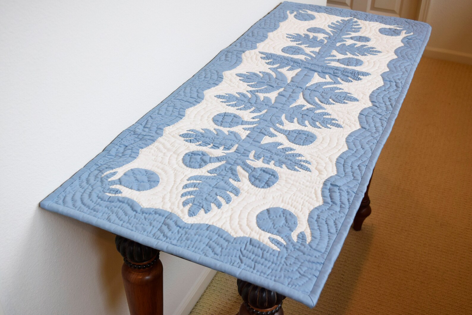 Hawaiian Quilt Table Runner Bed Runner Wall Hanging Home | Etsy