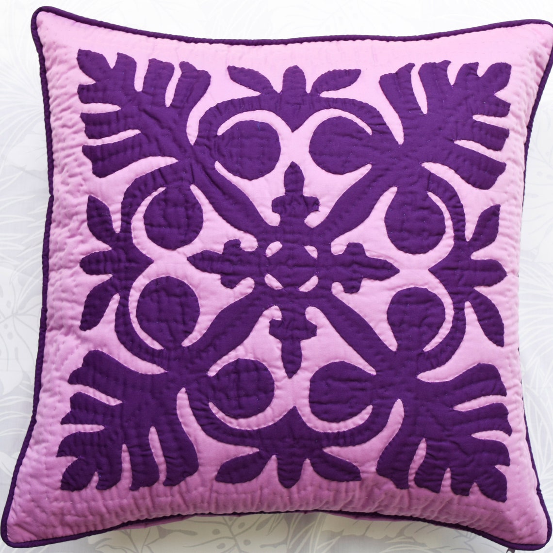 Hawaiian Quilt Throw Pillow Covers Breadfruit 18 X 18 | Etsy