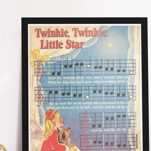 Twinkle Little Star Poster Print / Children's Nursery Rhyme Wall Art ...