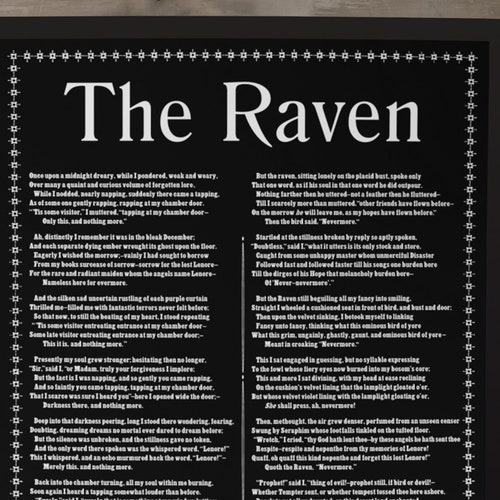 The Raven Edgar Allan Poe / Love and Loss Poem Wall Art Print | Etsy