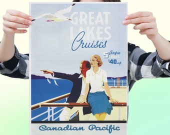1938 St Lawrence Seaway Cruise Poster / Reprint Vintage Travel Wall Art ...